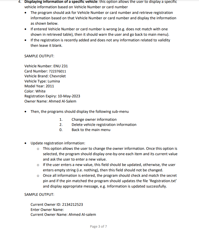 Solved Vehicle Registration Management System Project | Chegg.com