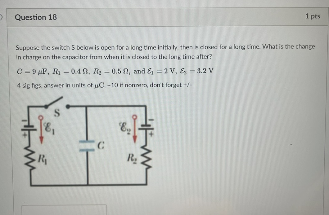 Solved Suppose the switch S below is open for a long time | Chegg.com