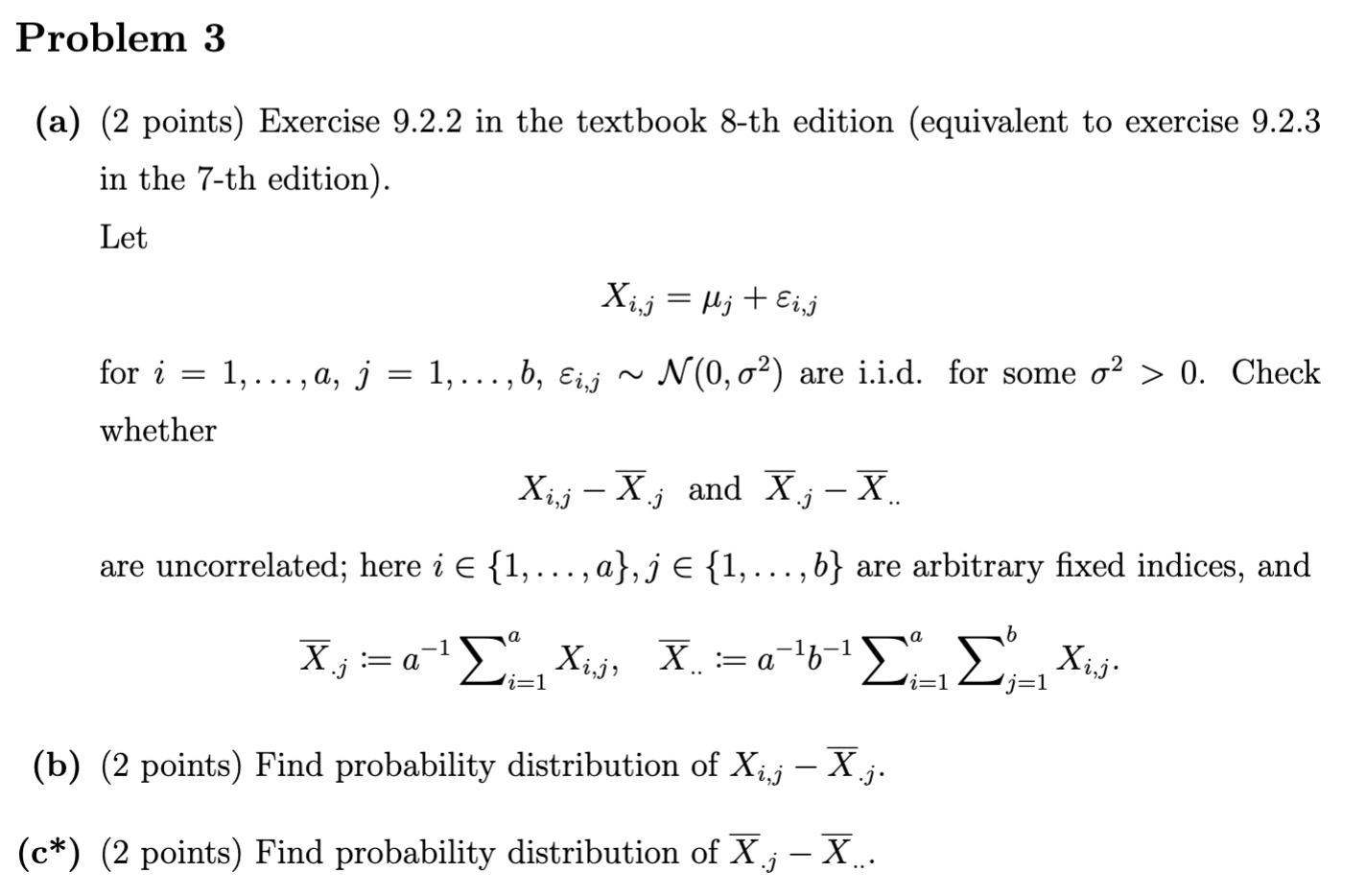 Solved Problem 3 (a) (2 points) Exercise 9.2.2 in the | Chegg.com