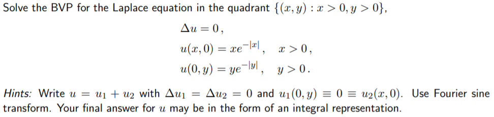 Solve the BVP for the Laplace equation in the | Chegg.com