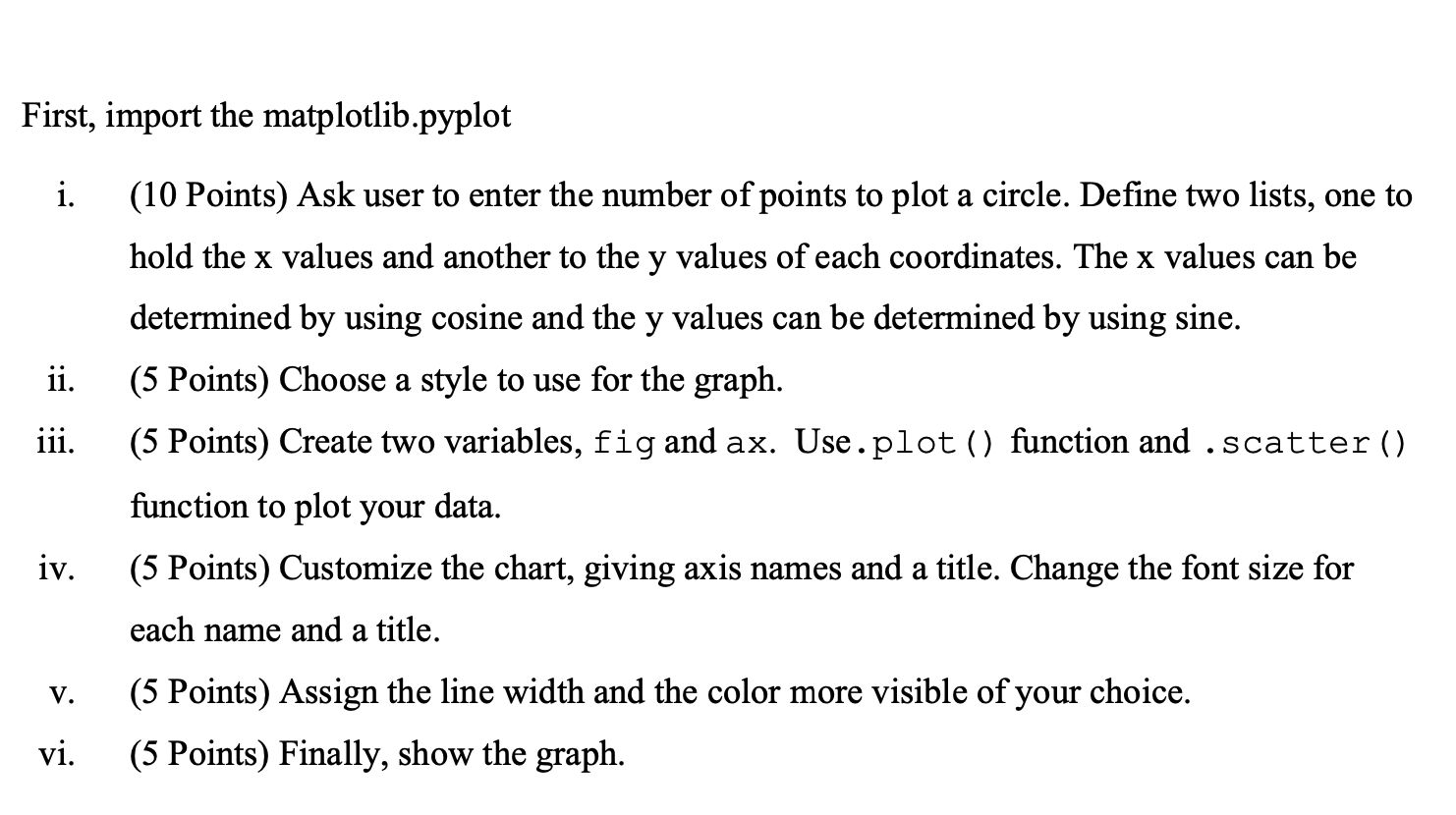 Solved The output should look like this. Drawing a circle | Chegg.com