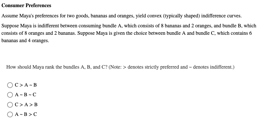 Solved Consumer Preferences Assume Maya's preferences for | Chegg.com