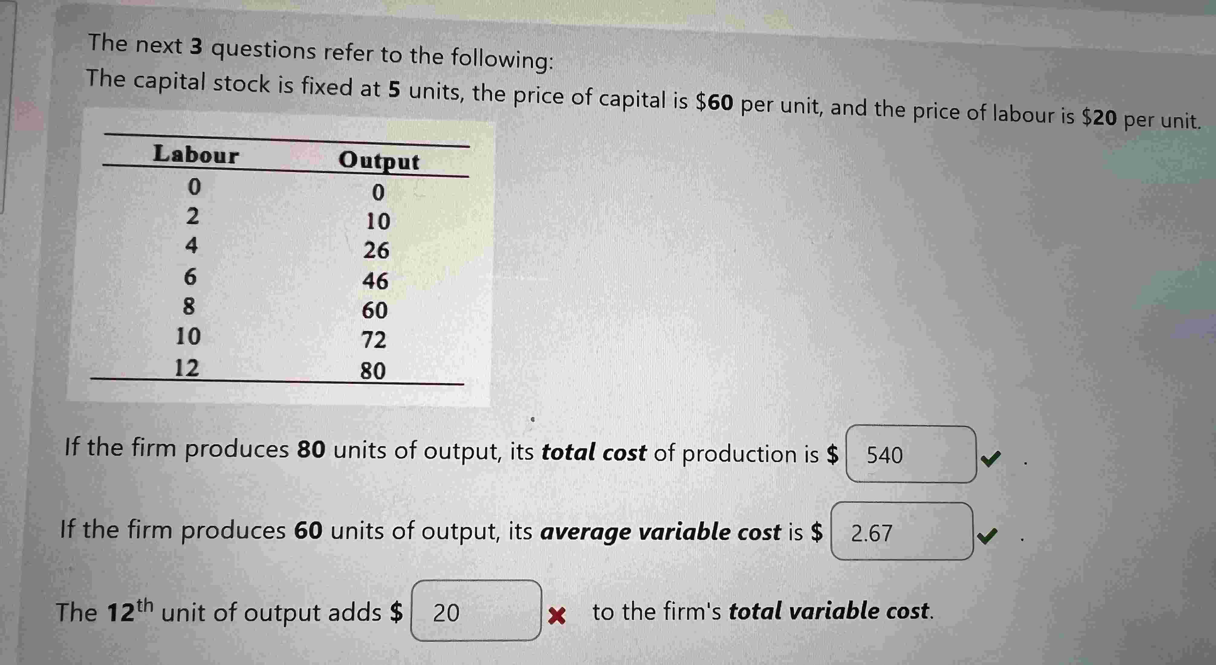 The next 3 ﻿questions refer to the following:The | Chegg.com