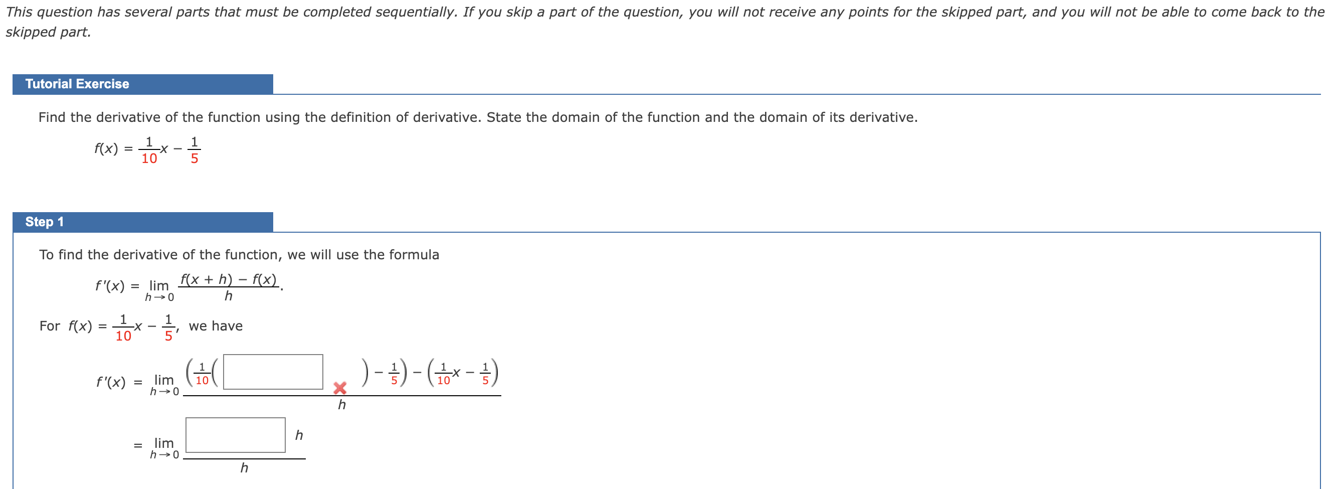 Solved skipped part.Tutorial ExerciseFind the derivative of | Chegg.com Solved skipped part.Tutorial ExerciseFind the derivative of | Chegg.com