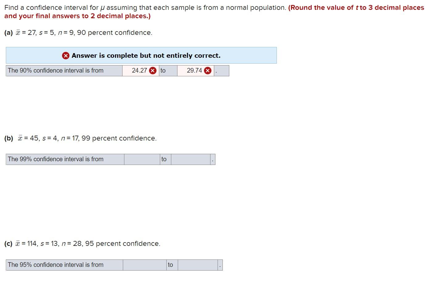 Solved Find a confidence interval for μ assuming that each | Chegg.com