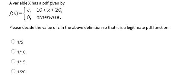 Solved A variable X has a pdf given by C, 101). | Chegg.com