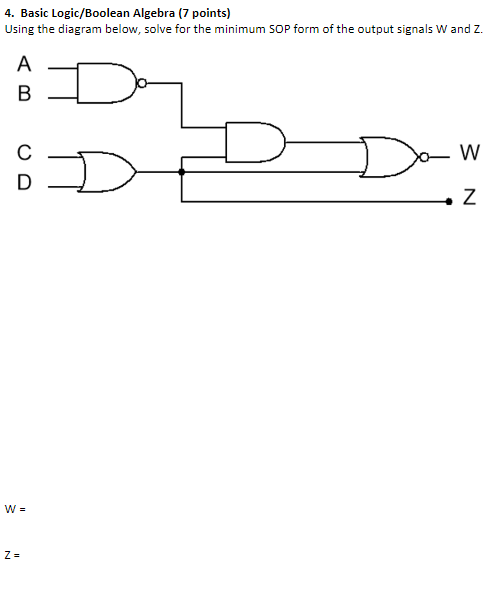 Solved 4 Basic Logic Boolean Algebra 7 Points Using The