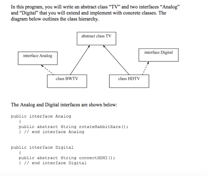 Solved In this program, you will write an abstract class | Chegg.com