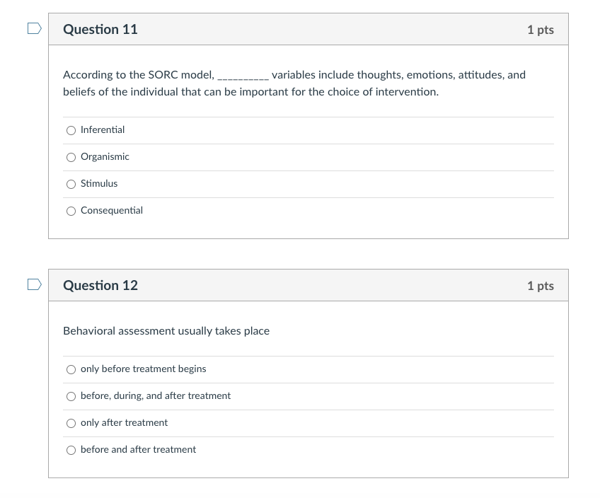 Solved Question 11 1 pts According to the SORC model, _____ | Chegg.com