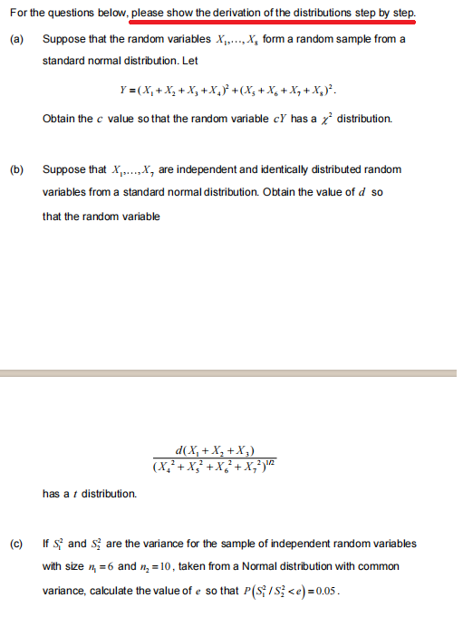 Solved For the questions below, please show the derivation | Chegg.com