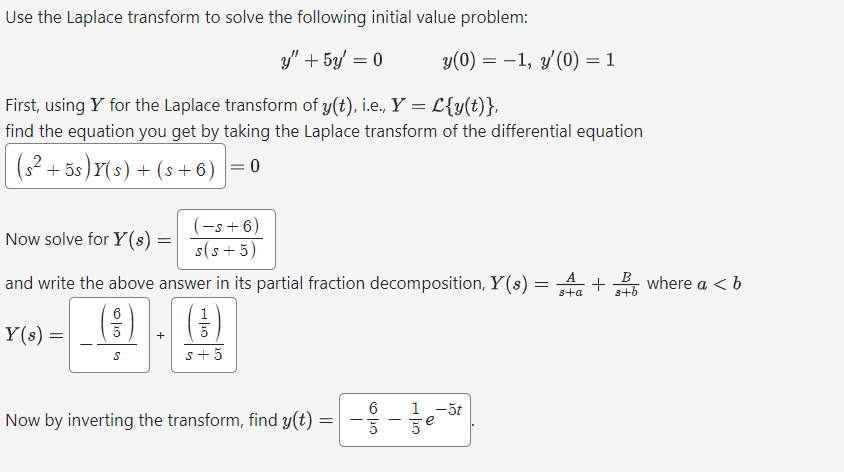 Solved Use the Laplace transform to ﻿solve the following | Chegg.com