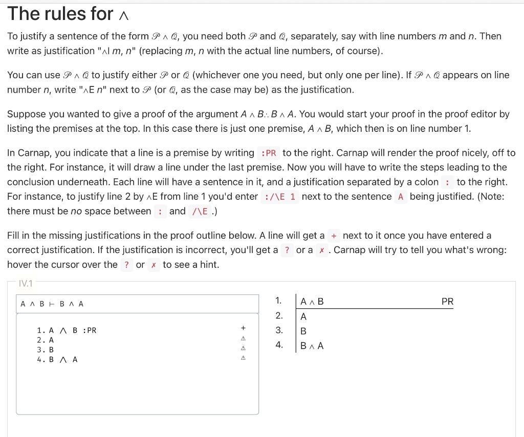 Solved To justify a sentence of the form P∧Q, you need both | Chegg.com