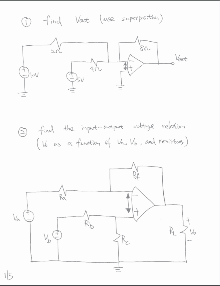 Solved ® find Vout (use superposition) N on an . Vout ☆ + | Chegg.com