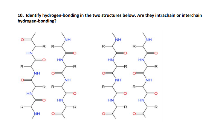 Solved Identify hydrogen-bonding in the two structures | Chegg.com