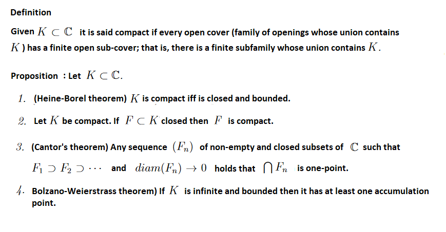 Solved Definition Given KCC it is said compact if every open | Chegg.com