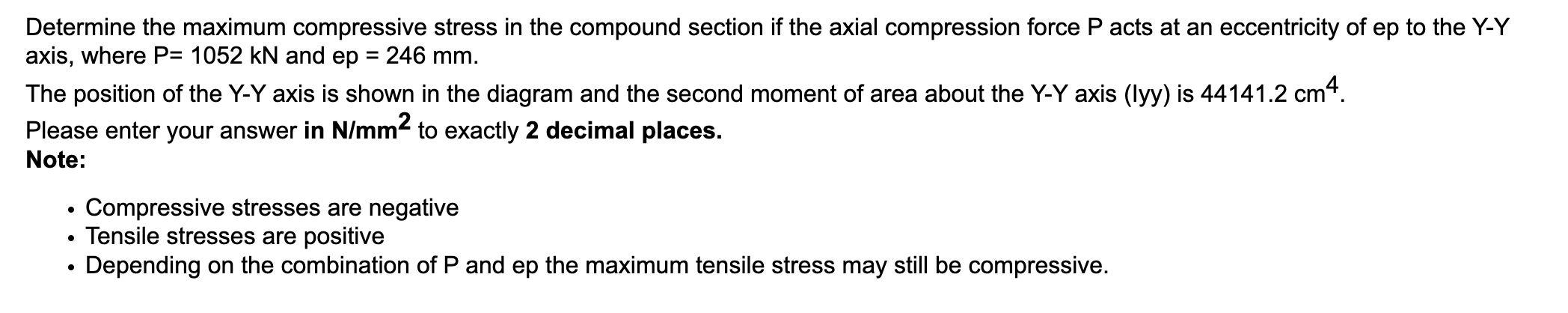 Solved Determine the maximum compressive stress in the | Chegg.com