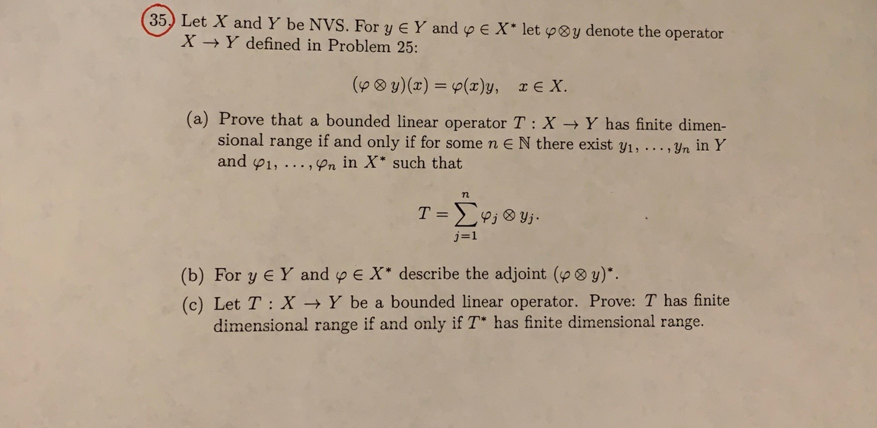 Solved Functional analysis. I am having a hard time solving | Chegg.com