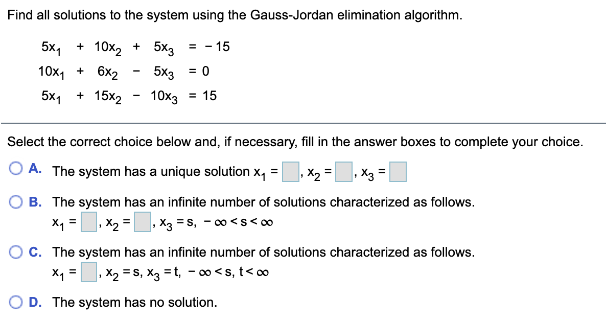 Solved Find all solutions to the system using the | Chegg.com