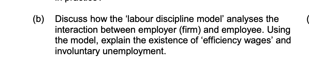 Labour Discipline Model Diagram Solved Using The Labour-disc