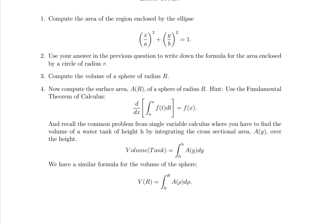 Solved 1. Compute the area of the region enclosed by the | Chegg.com