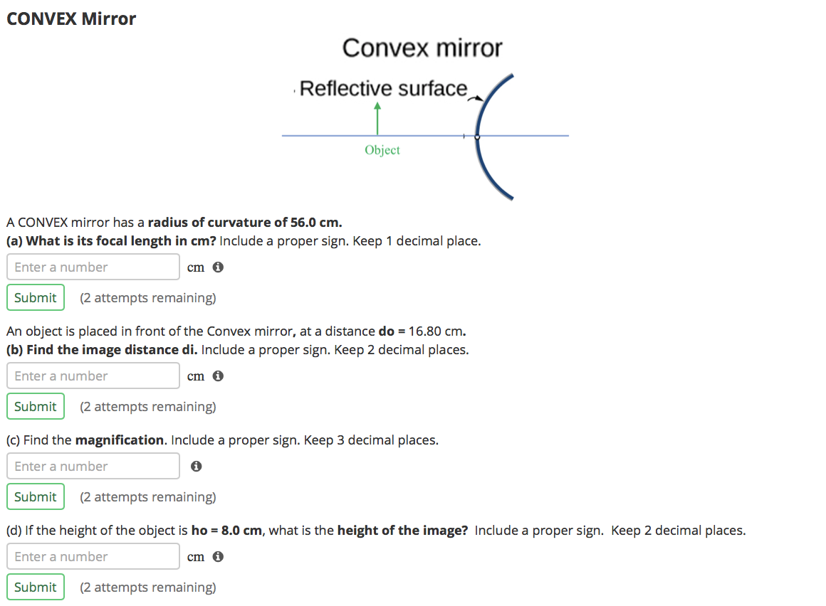 Solved CONVEX Mirror Convex mirror Reflective surface Object | Chegg.com