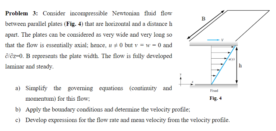 Solved Problem 3: Consider incompressible Newtonian fluid | Chegg.com