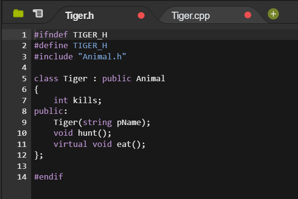 Solved Download these files (Animal.h Animal.cpp Ilger.h | Chegg.com
