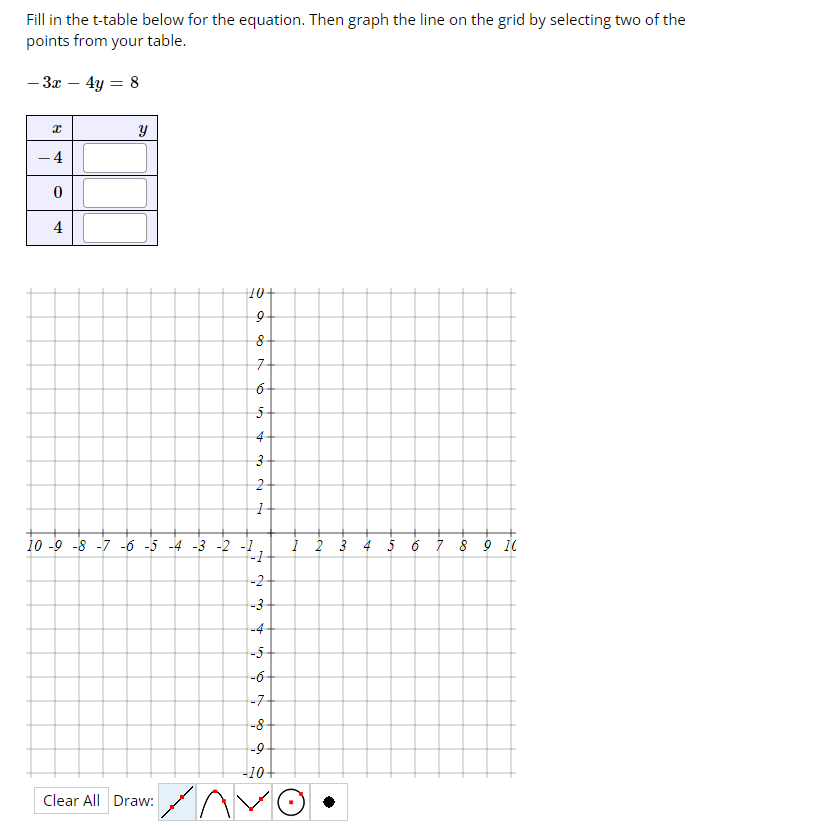 Solved Fill in the t-table below for the equation. Then | Chegg.com