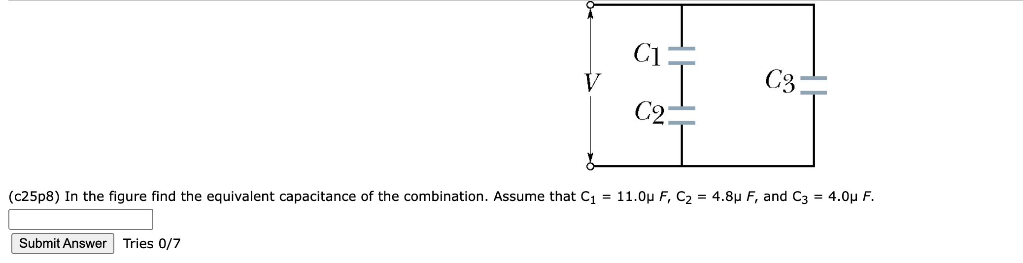 Solved (c25p8) In the figure find the equivalent capacitance | Chegg.com
