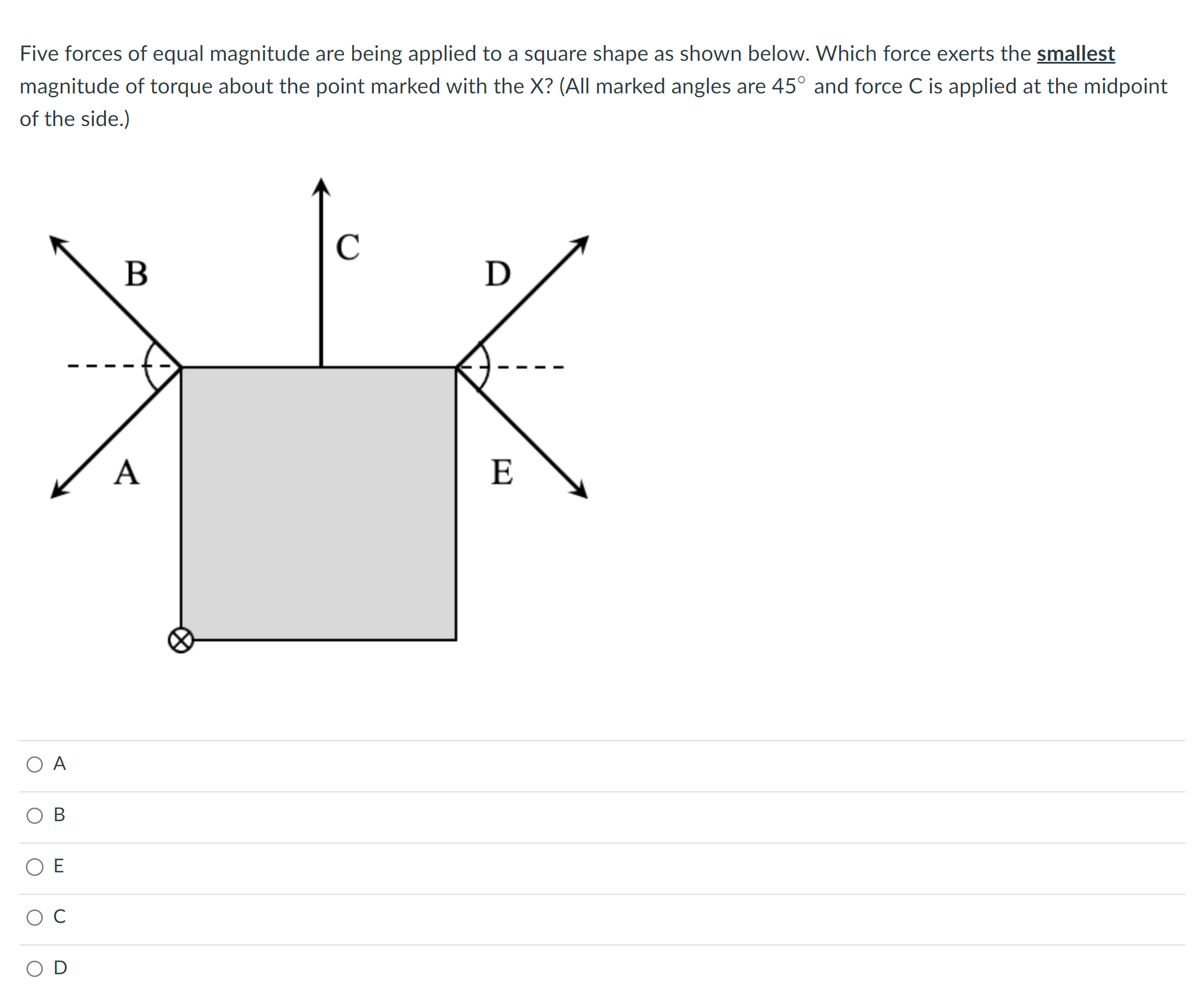 Solved Five forces of equal magnitude are being applied to a | Chegg.com Solved Five forces of equal magnitude are being applied to a | Chegg.com