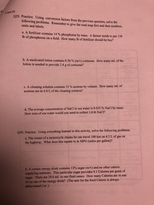 Solved Conv10 Q29. Practice. Using conversion factors from | Chegg.com