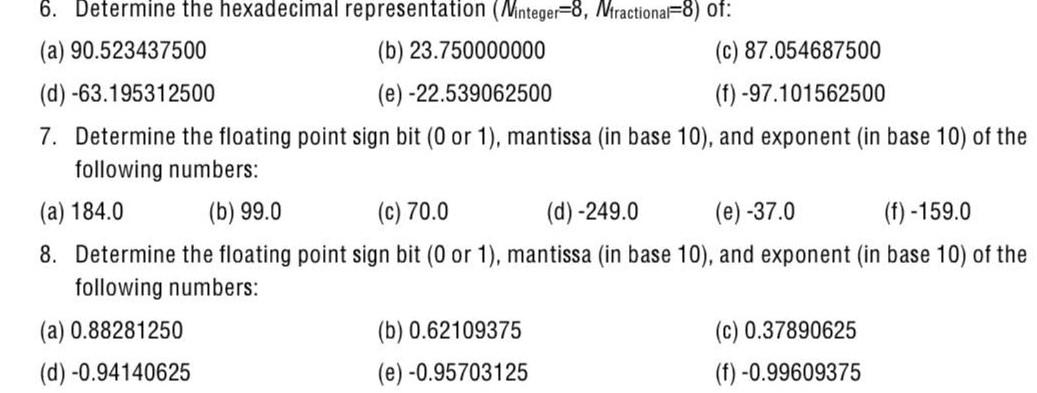 Solved 6. Determine the hexadecimal representation | Chegg.com