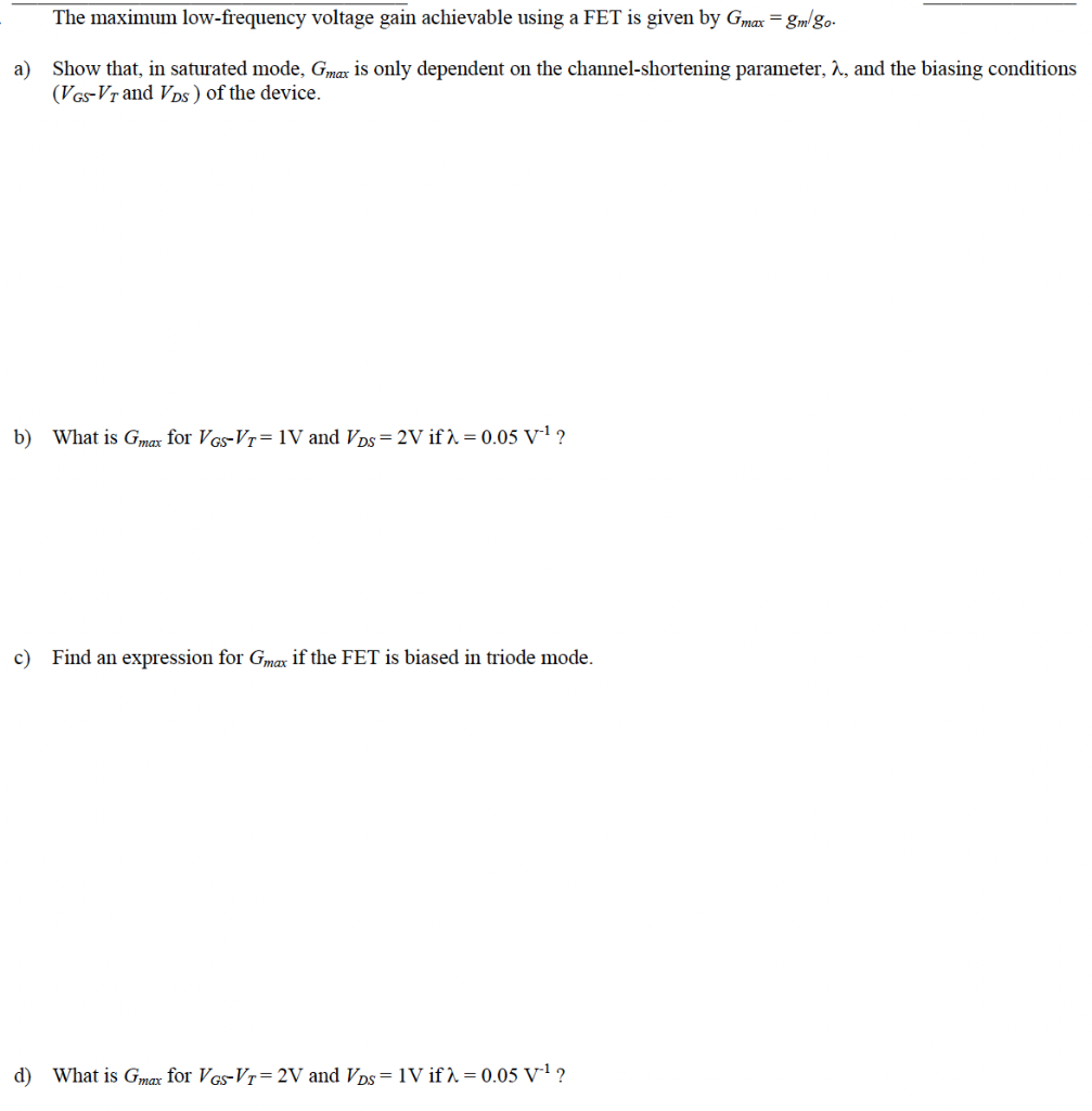 Solved The maximum low-frequency voltage gain achievable | Chegg.com
