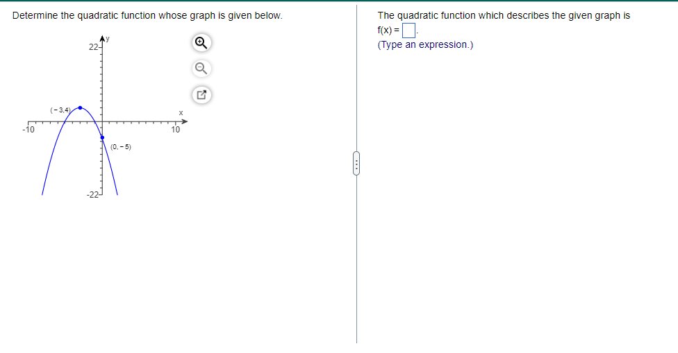 Solved Determine the quadratic function whose graph is given | Chegg.com Solved Determine the quadratic function whose graph is given | Chegg.com