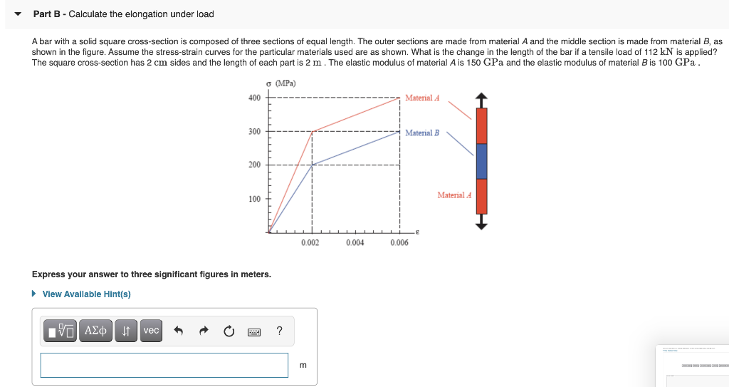 Solved Part A - Modulus of Elasticity Consider thin rods | Chegg.com