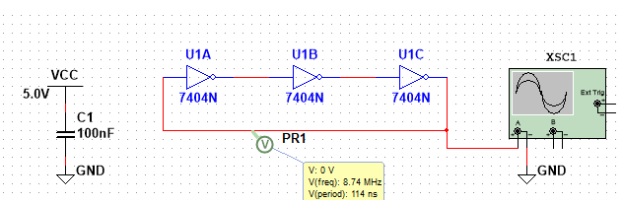 Solved For the ring oscillator: change the inverter IC | Chegg.com