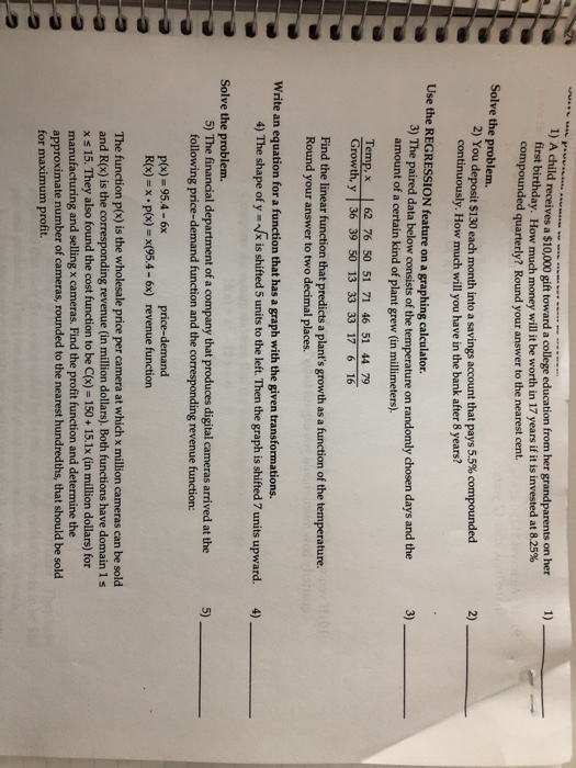 Solved 1) Solve, Graph, and write in set notation: 15x+ 11 | Chegg.com