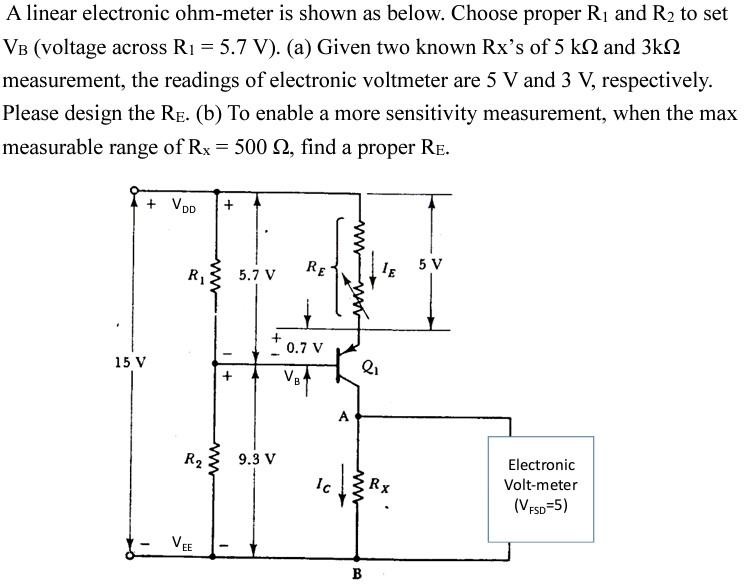 Solved A linear electronic ohm-meter is shown as below. | Chegg.com