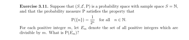 Solved 1 Exercise 3.11. Suppose that (S.E, P) is a | Chegg.com