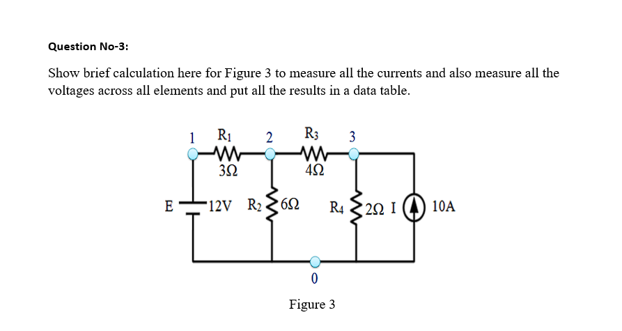 measure all voltages and currents mentioned in the | Chegg.com