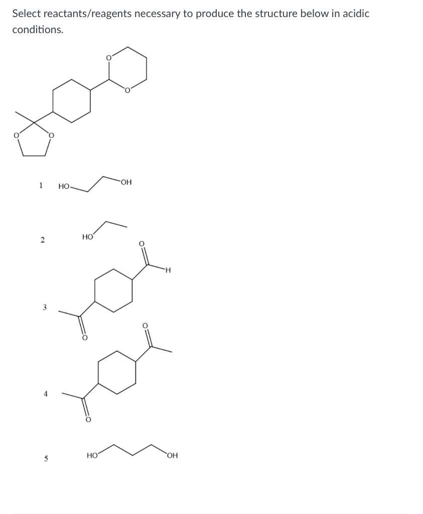 Solved Select reactants/reagents necessary to produce the | Chegg.com