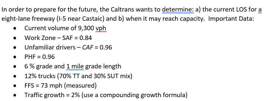 Solved . In order to prepare for the future, the Caltrans | Chegg.com