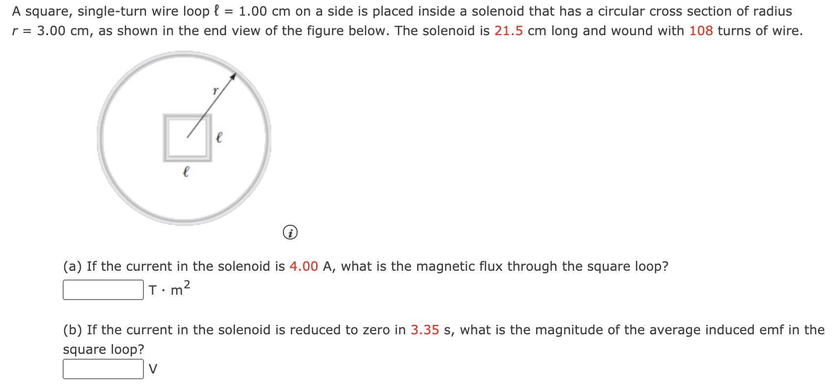 Solved A square, single-turn wire loop l = 1.00 cm on a side | Chegg.com