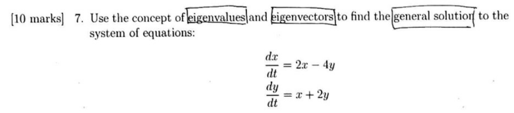 Solved 7. Use the concept of eigenvalues and eigenvectors to | Chegg.com