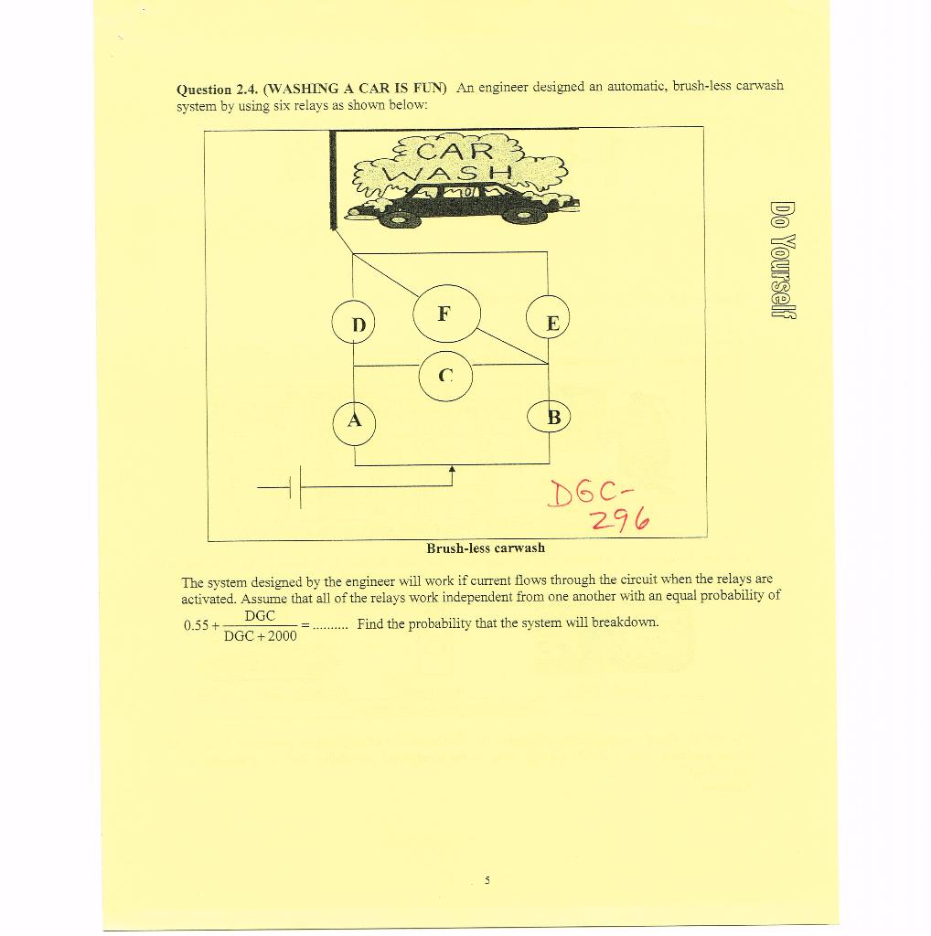 Solved Question 2.4. (WASHING A CAR IS FUN) An engineer | Chegg.com