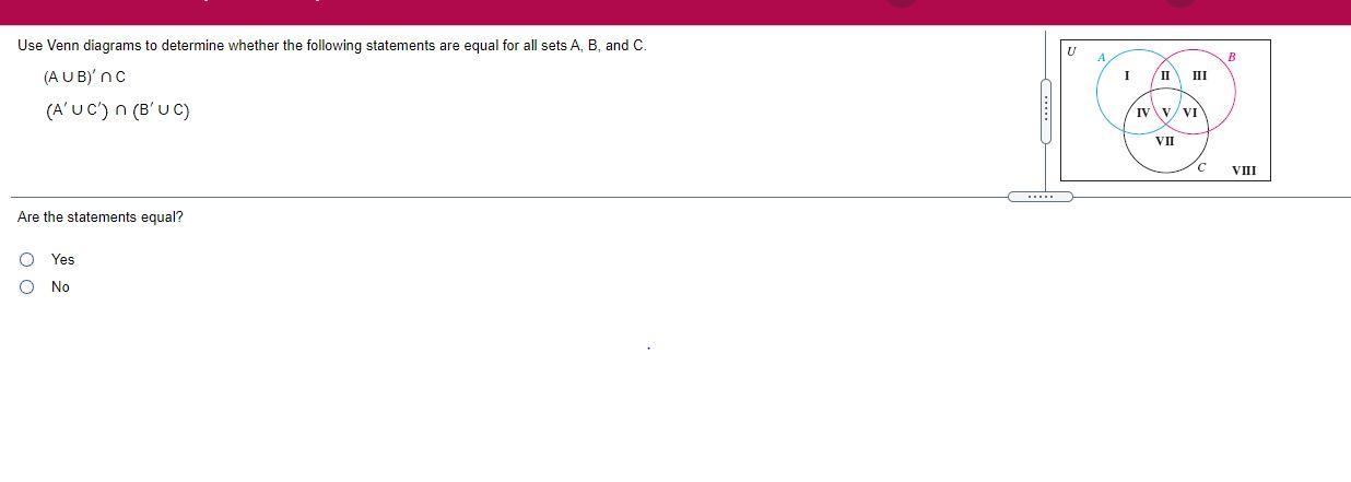 Solved U B Use Venn diagrams to determine whether the | Chegg.com
