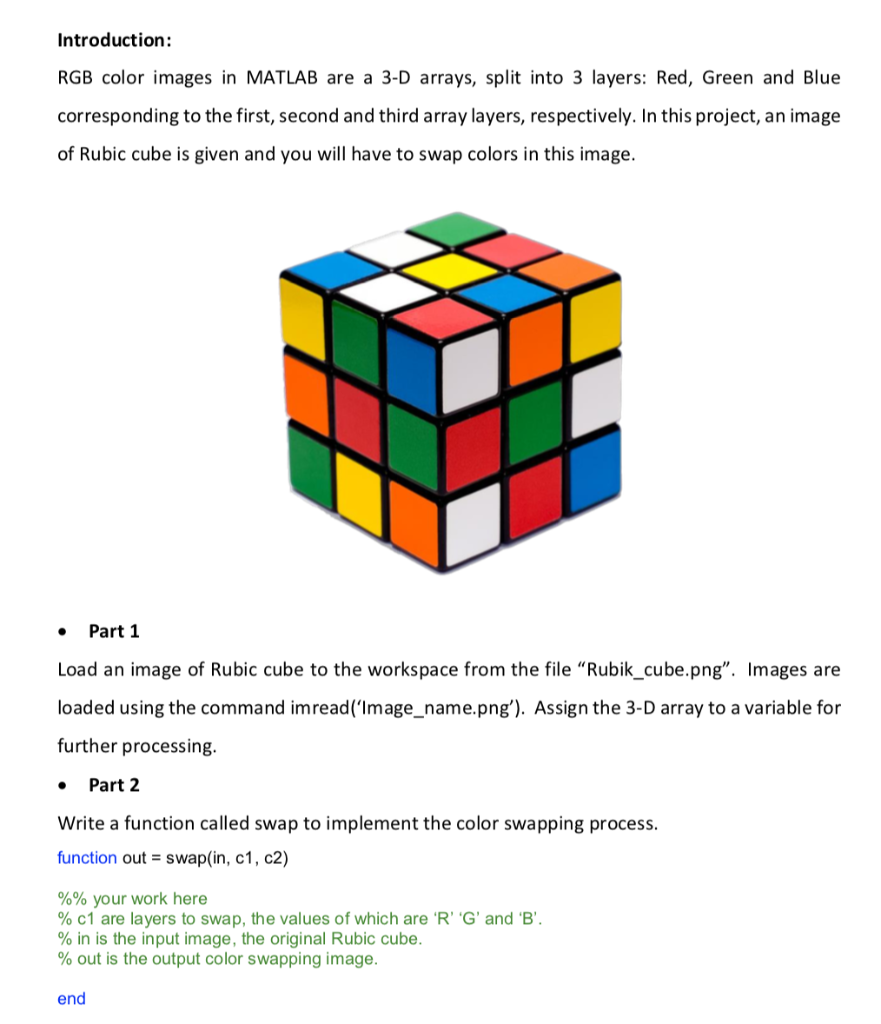 Solved Introduction RGB color images in MATLAB are a 3-D | Chegg.com