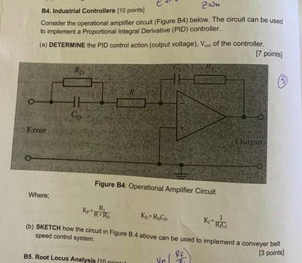Solved B4. Industrial Controllers [10 points] Consider the | Chegg.com