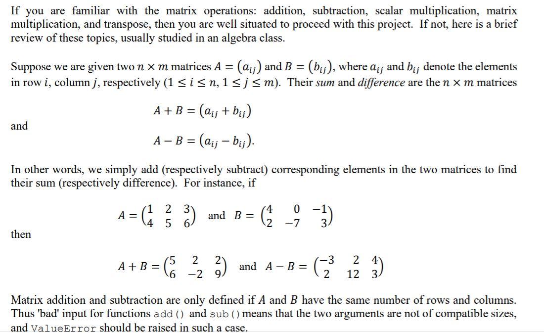 Solved In this assignment you will write a Python class | Chegg.com