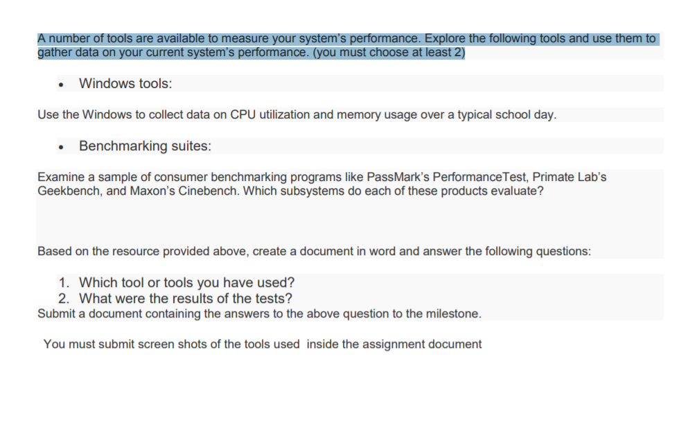 Solved A number of tools are available to measure your | Chegg.com